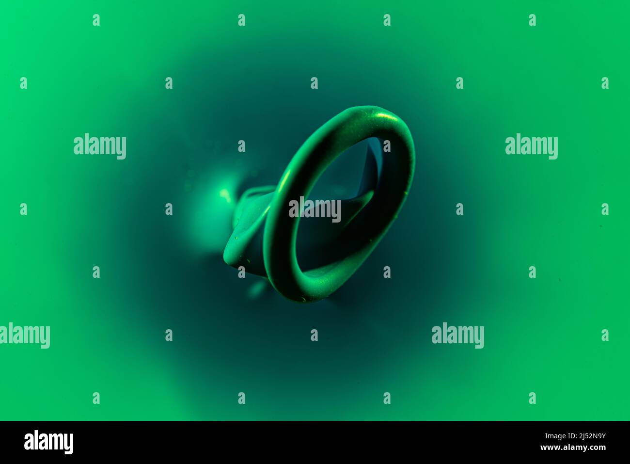 Neck, knot and lip of an inflated blue balloon Stock Photo - Alamy