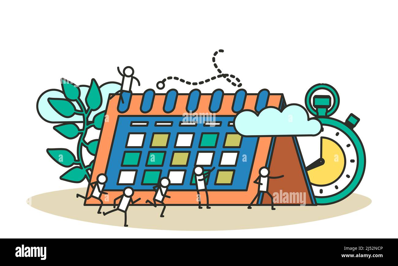 Time to business vector abstract management growth people with calendar ...