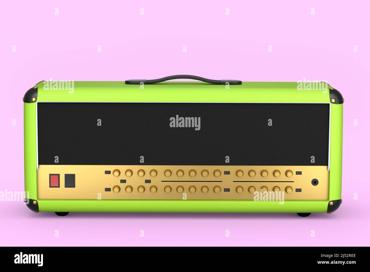 Classical electric and acoustic guitar amplifier isolated on pink ...
