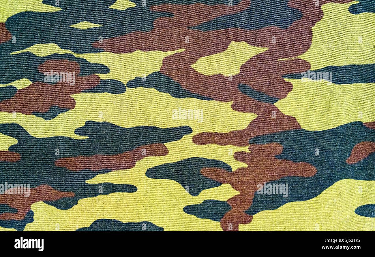 Camouflage pattern with rough realistic fabric texture as background ...