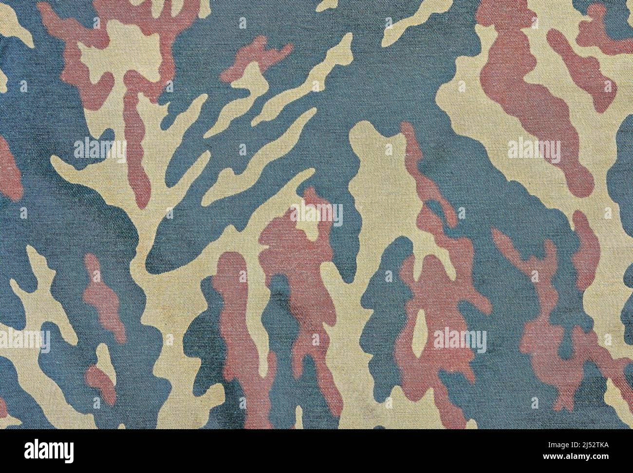 Camouflage pattern with rough realistic fabric texture as background ...