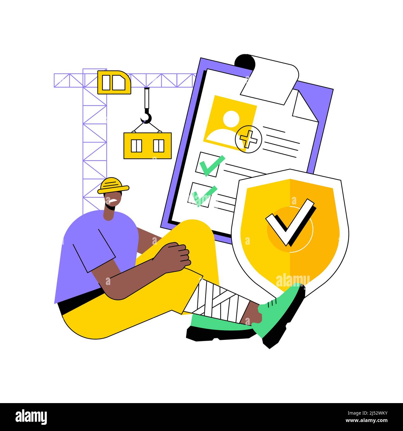 Occupational accident insurance abstract concept vector illustration ...