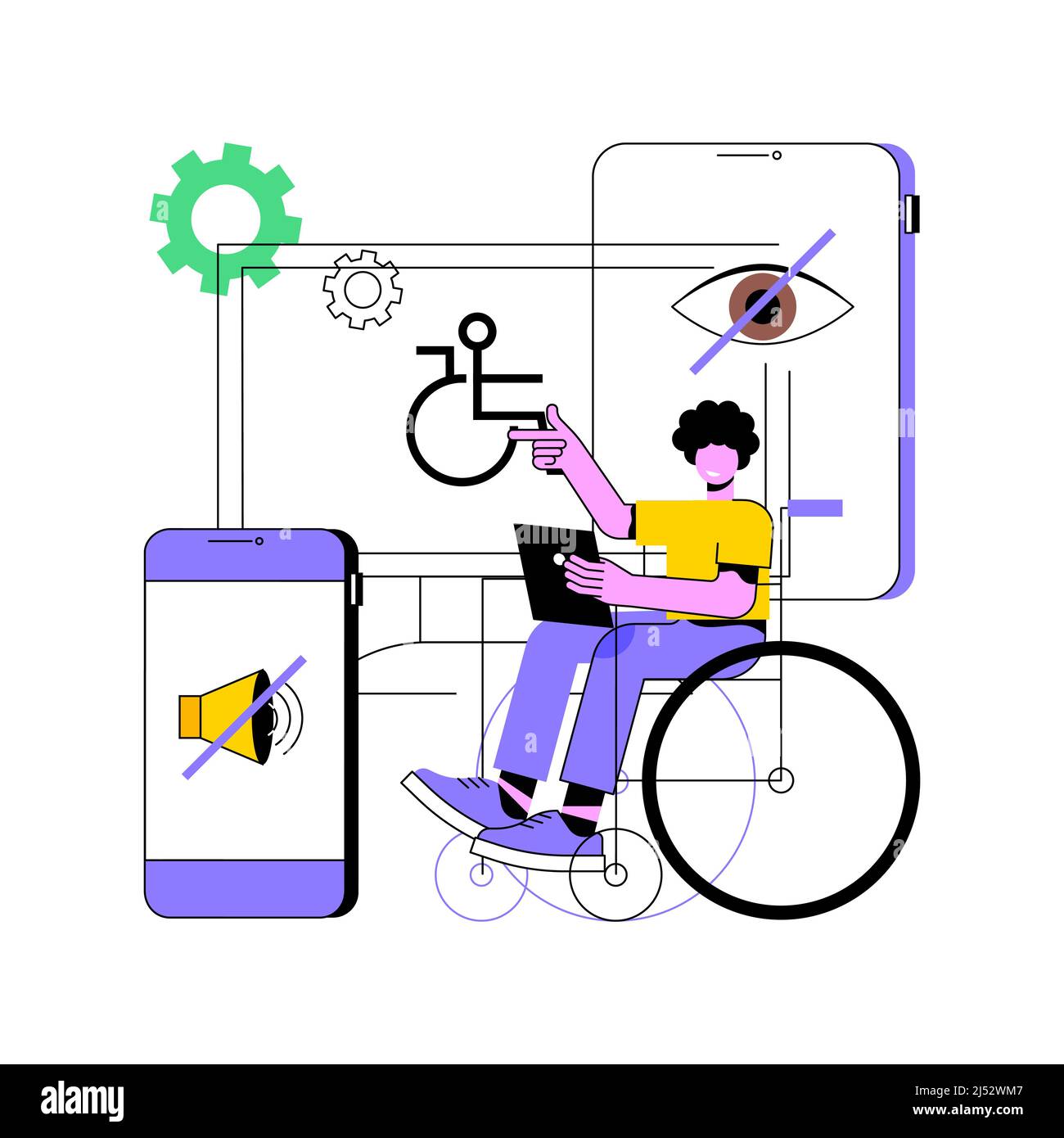 Electronic accessibility abstract concept vector illustration ...