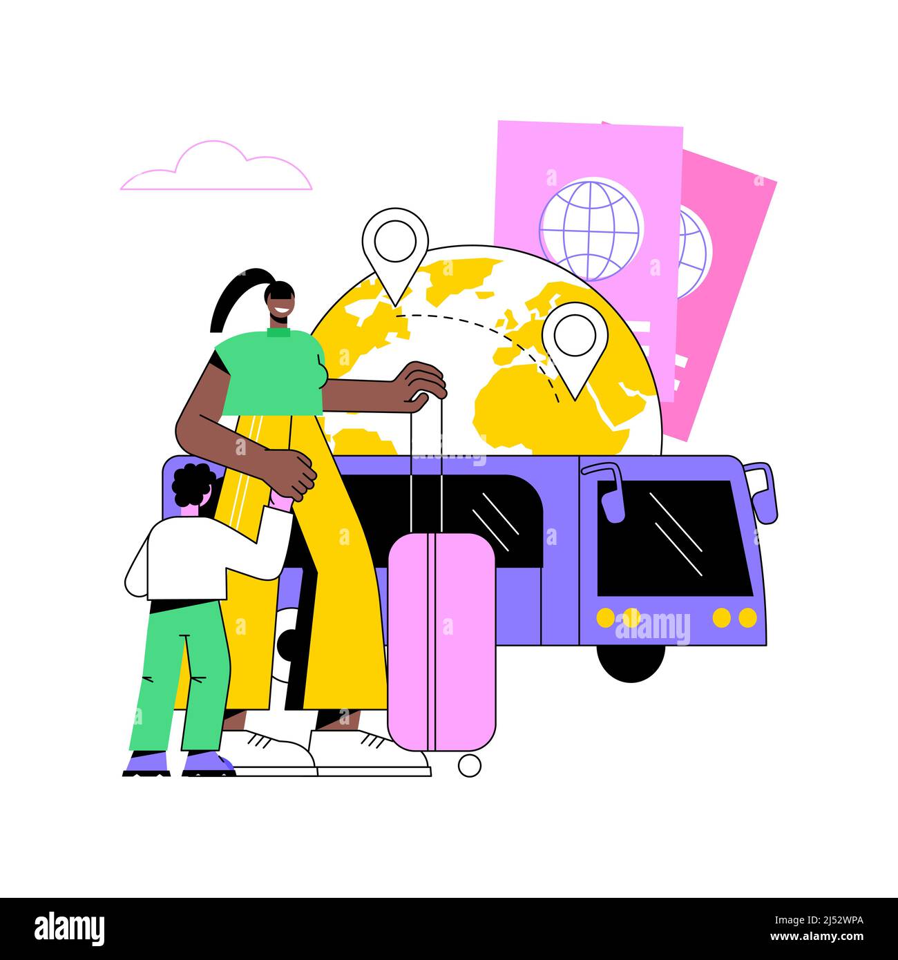 Transfrontier transport abstract concept vector illustration. Frontier ...