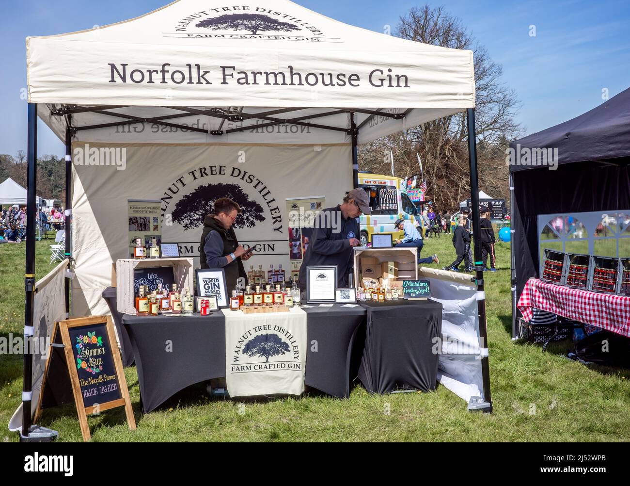 Norfolk Family Gin stall, a producer and retailer of artisan gin, at ...