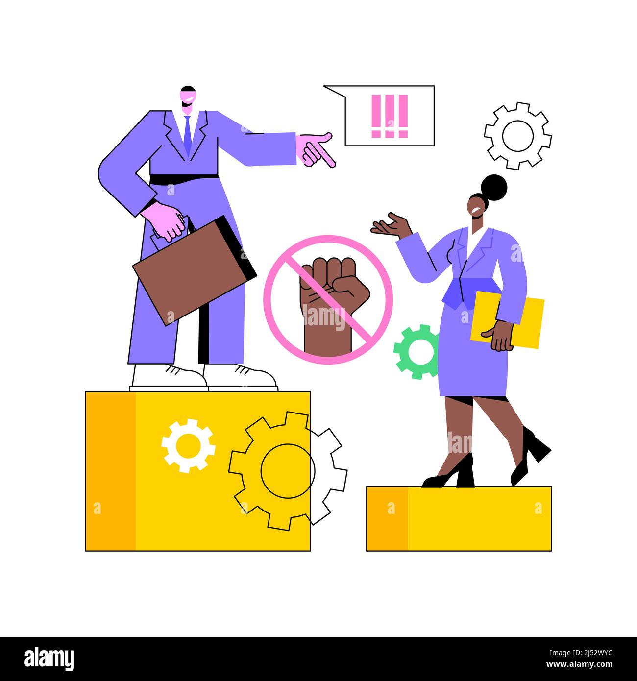 Racial discrimination abstract concept vector illustration. Discrimination based on skin colour ...