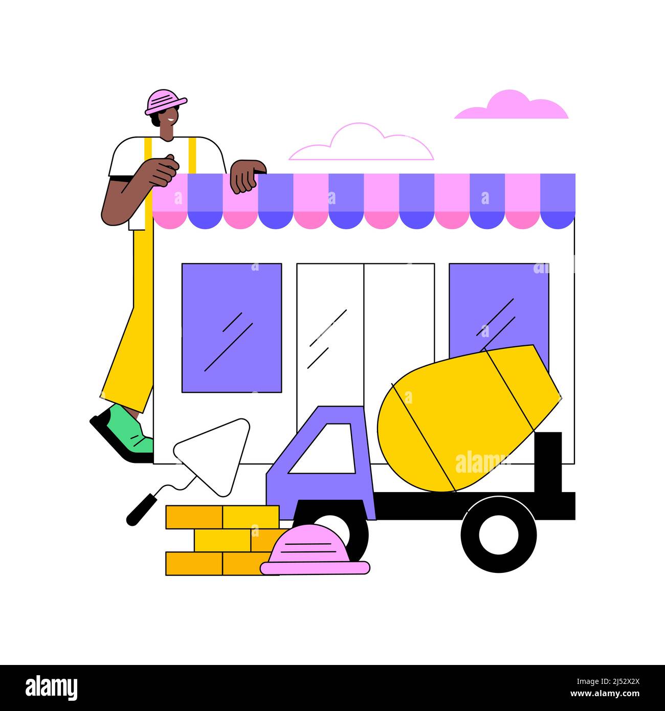 Brick and mortar abstract concept vector illustration. Street-side ...