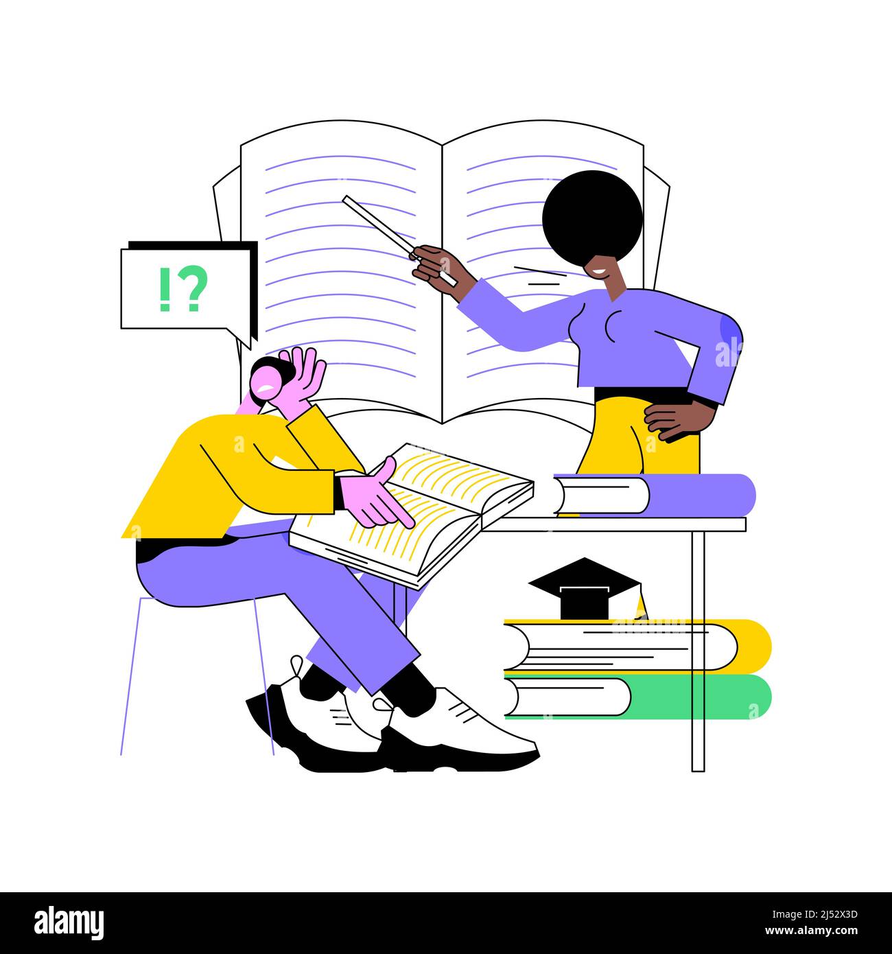 Illiteracy abstract concept vector illustration. Learning difficulties ...