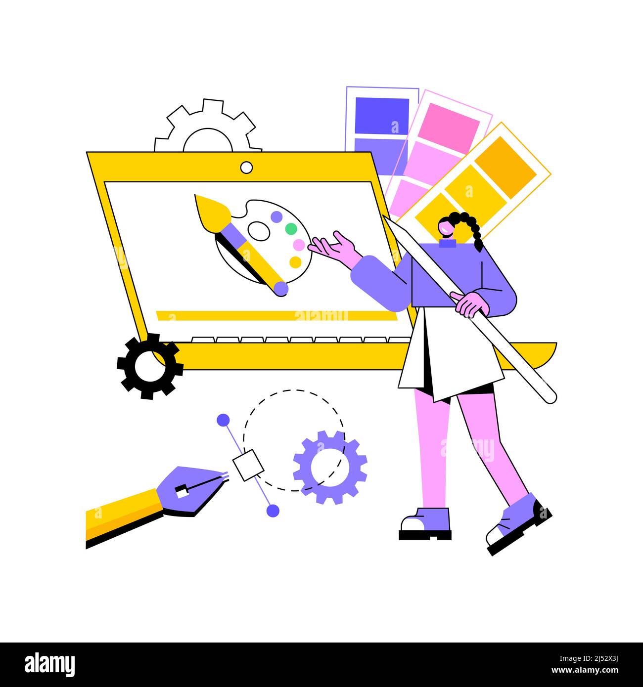Digital pen abstract concept vector illustration. Digital writing ...