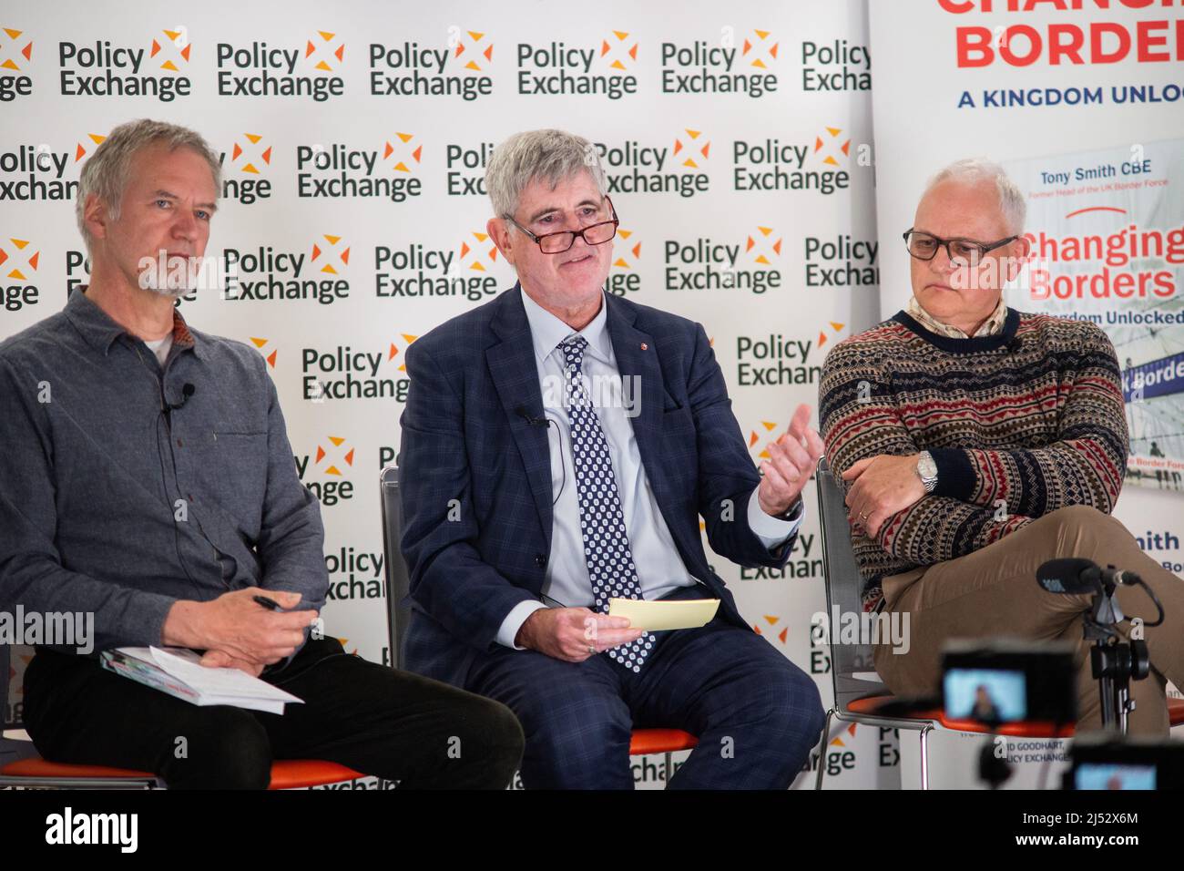 London, UK. 19th Apr, 2022. David Goodhart, Tony Smith CBE, Glyn ...