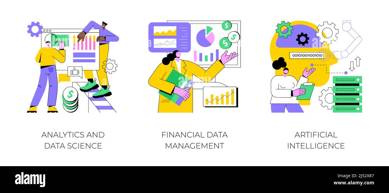 Big data abstract concept vector illustration set. Analytics and data ...