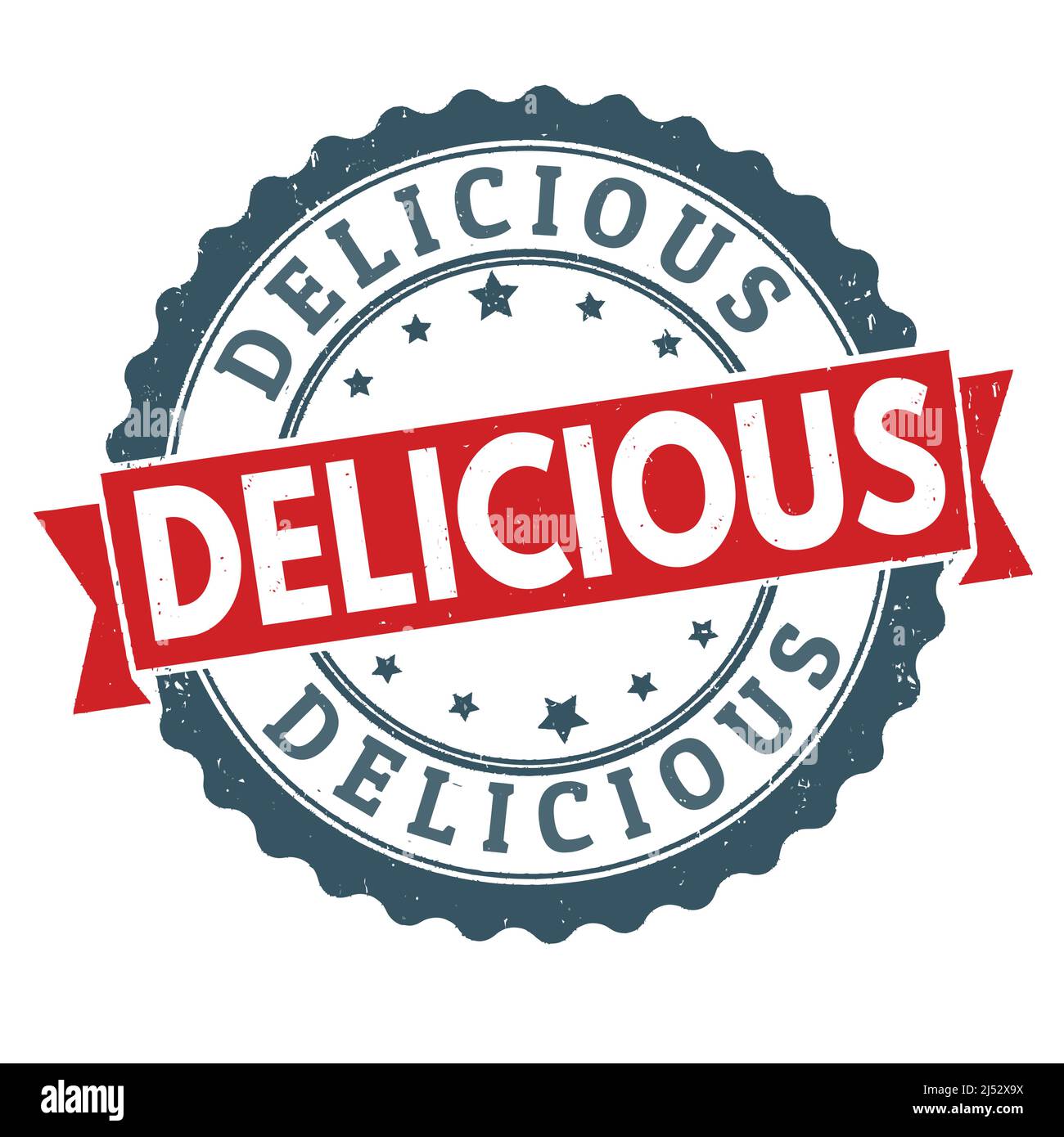 Delicious grunge rubber stamp on white background, vector illustration ...