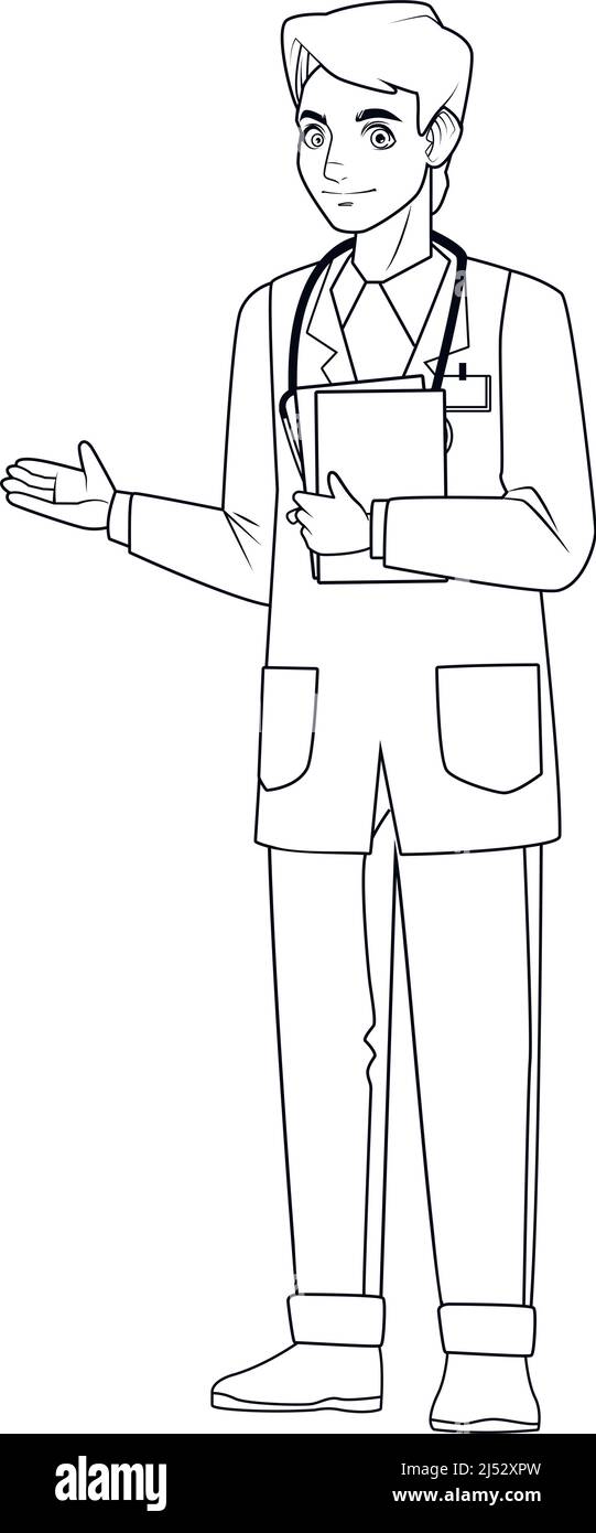 male doctor coloring Stock Vector Image & Art - Alamy