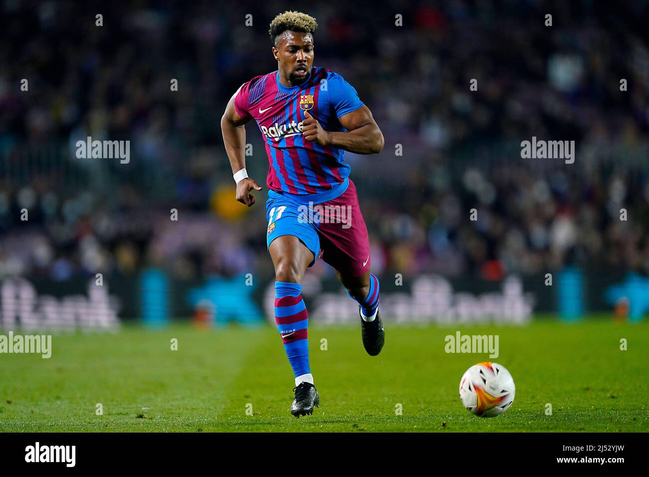Barcelona, Spain, April 18, 2022, Adama Traore of FC Barcelona during ...