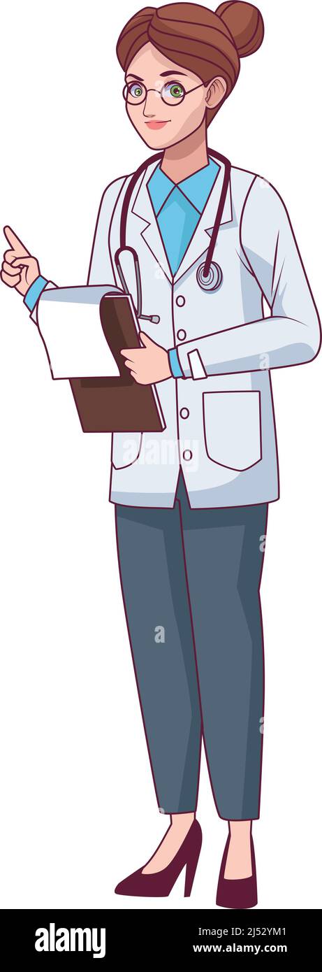 female doctor with checklist Stock Vector Image & Art - Alamy