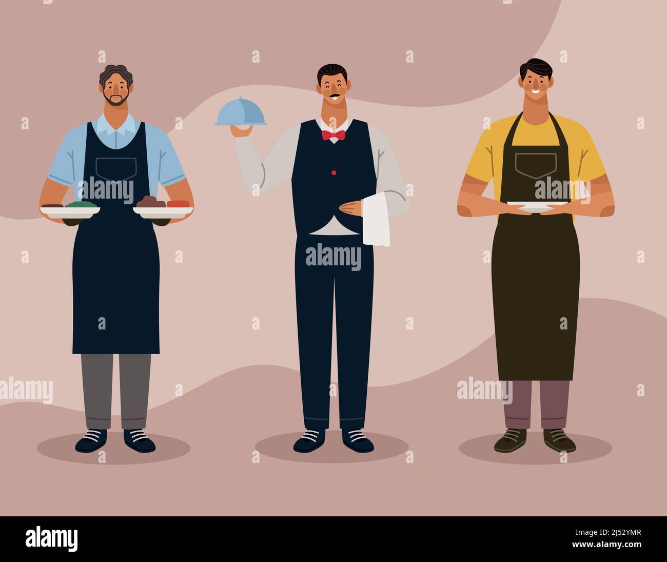 three restaurant workers Stock Vector Image & Art - Alamy