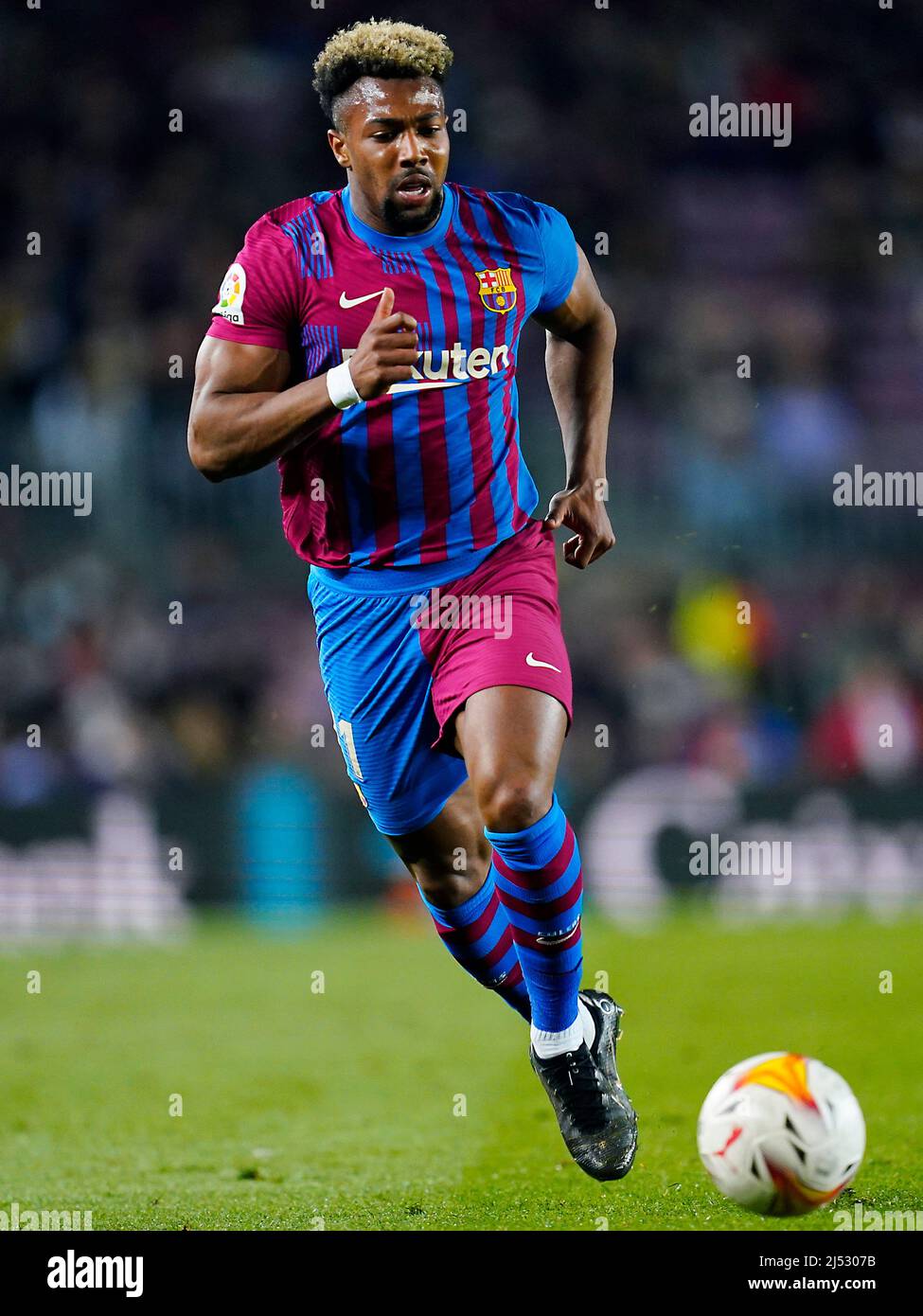 Barcelona, Spain, April 18, 2022, Adama Traore of FC Barcelona during ...