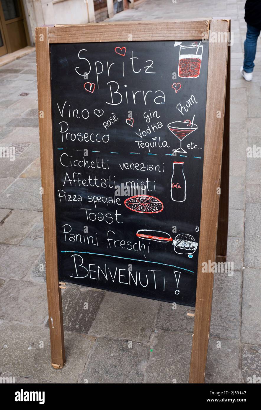 Bar Drinks Menu Venice Italy Stock Photo - Alamy