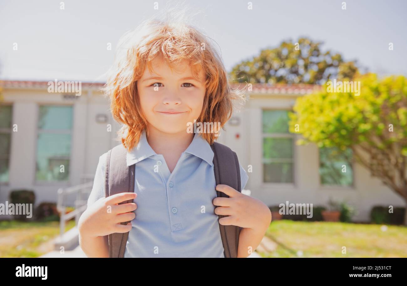 Elementary school kid at school. Pupil funny face Stock Photo - Alamy