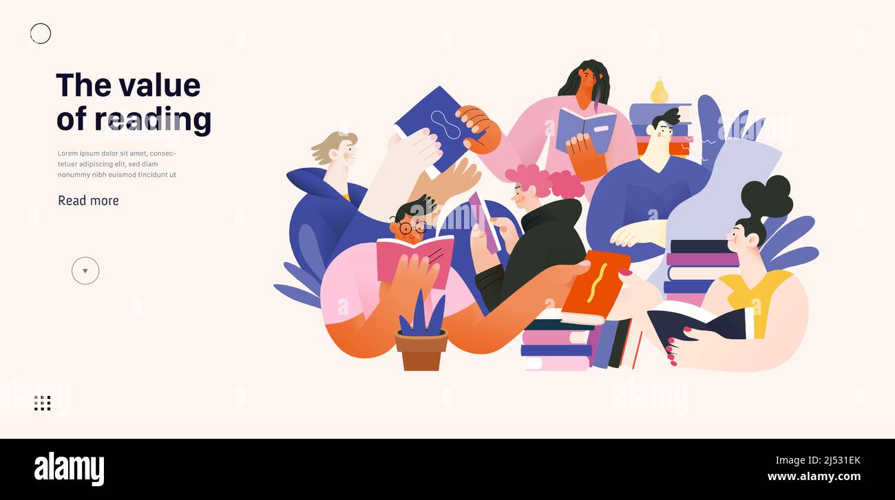 Books graphics -book week events. Modern flat vector concept ...