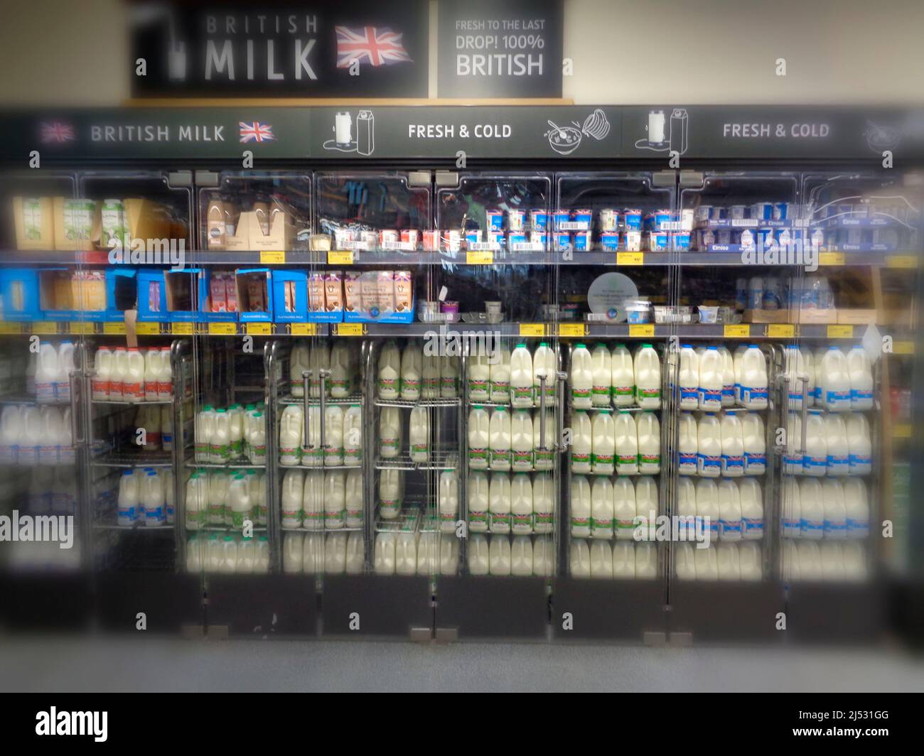Milk on sale in a supermarket, London, England Stock Photo - Alamy