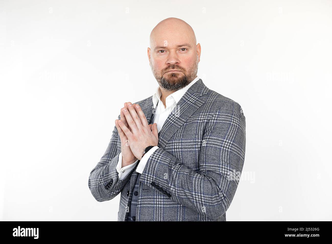 Praying hands businessman in hi-res stock photography and images - Alamy