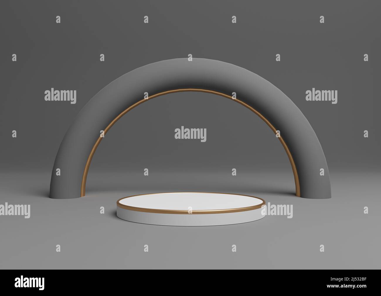 Dark graphite gray, black and white 3D rendering simple product display cylinder podium or stand ...