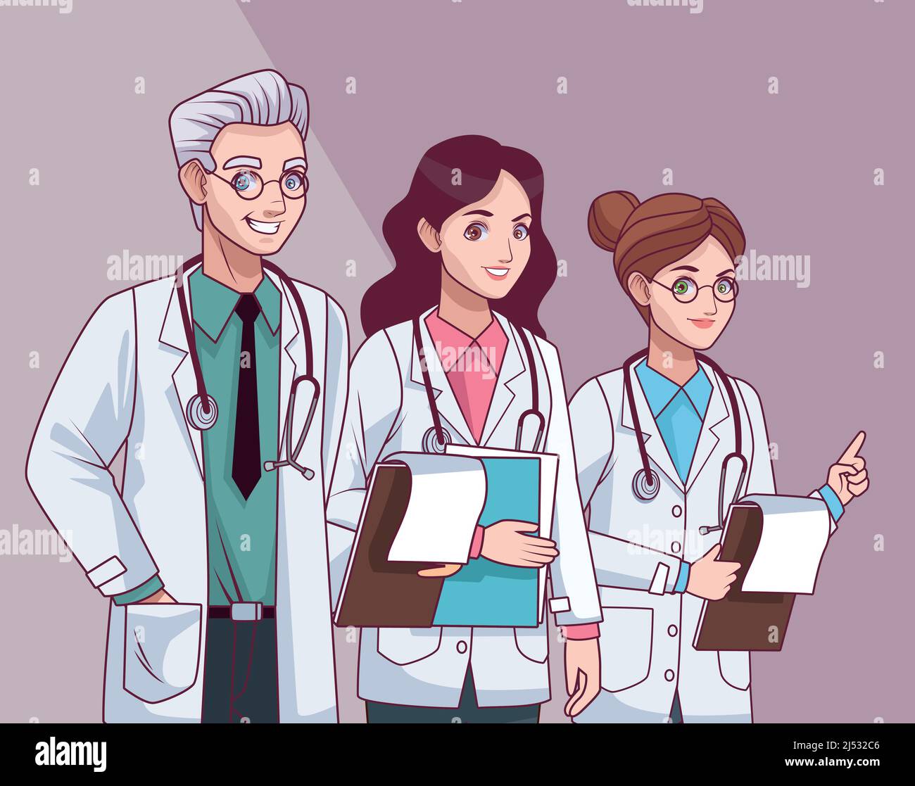 three professional doctors staff Stock Vector Image & Art - Alamy