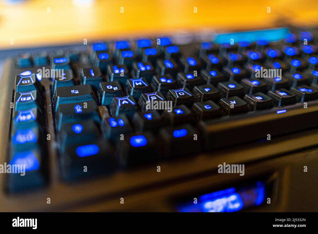 Gaming Keyboard with blue light bavaria Germany Stock Photo - Alamy