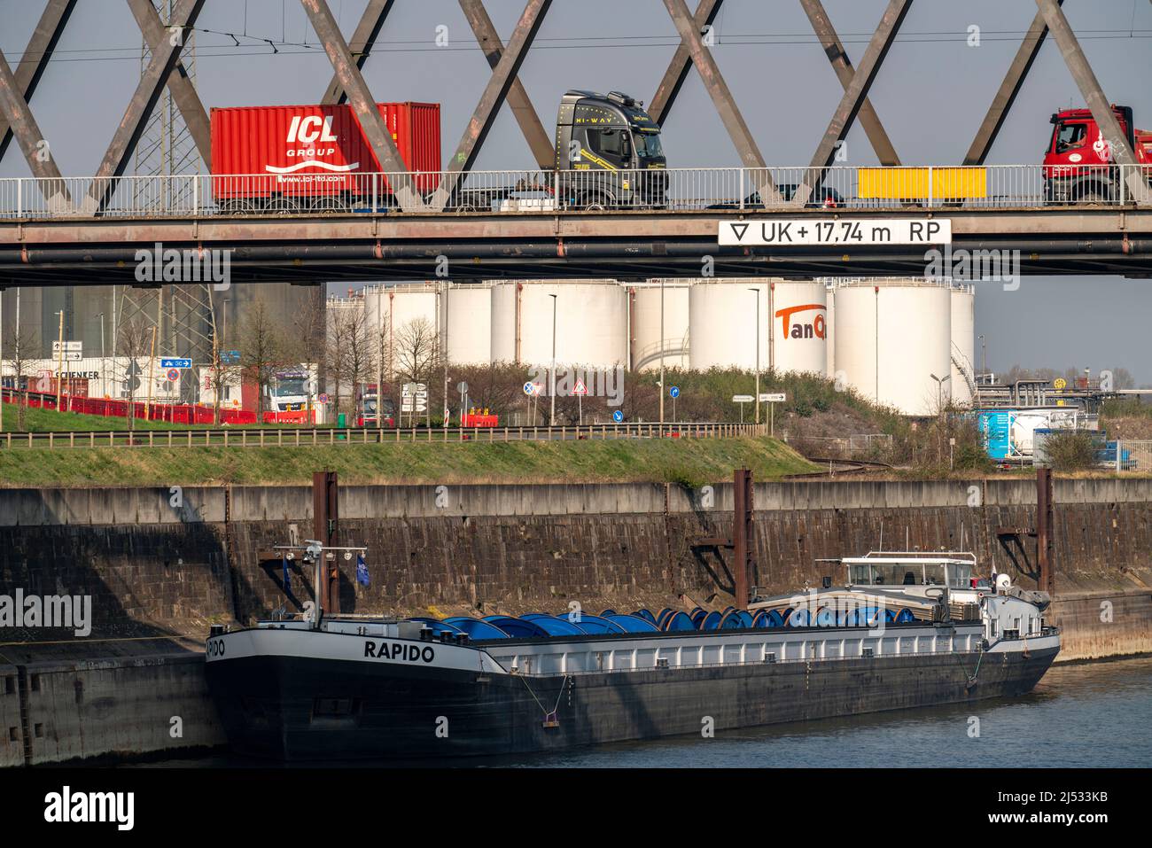 Ruhrorter Straße bridge over the port canal, Duisburg-Ruhrort inland ...