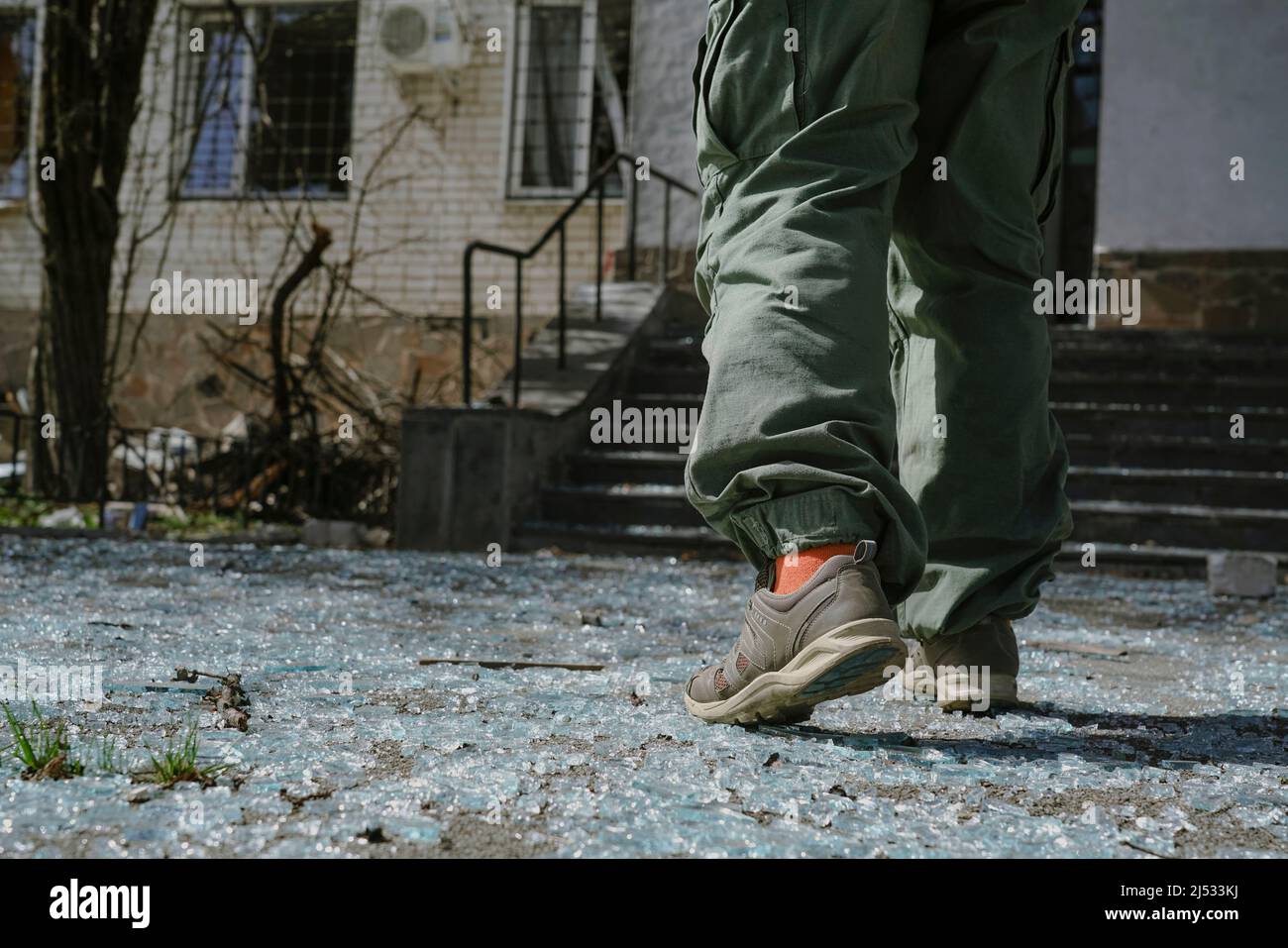 Destroyed house from explosions that took place during the war in ...