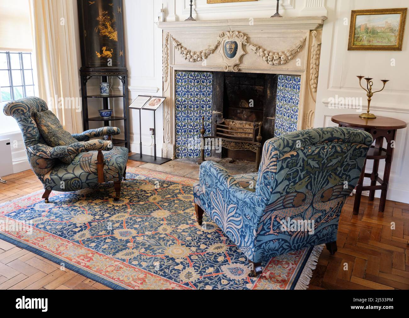 Beautiful fireplace and furniture Kelmscott Manor Stock Photo - Alamy