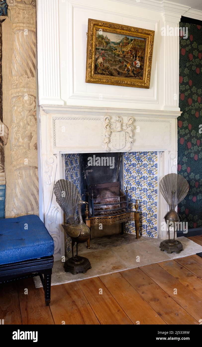 Beautiful fireplace and furniture Kelmscott Manor Stock Photo - Alamy