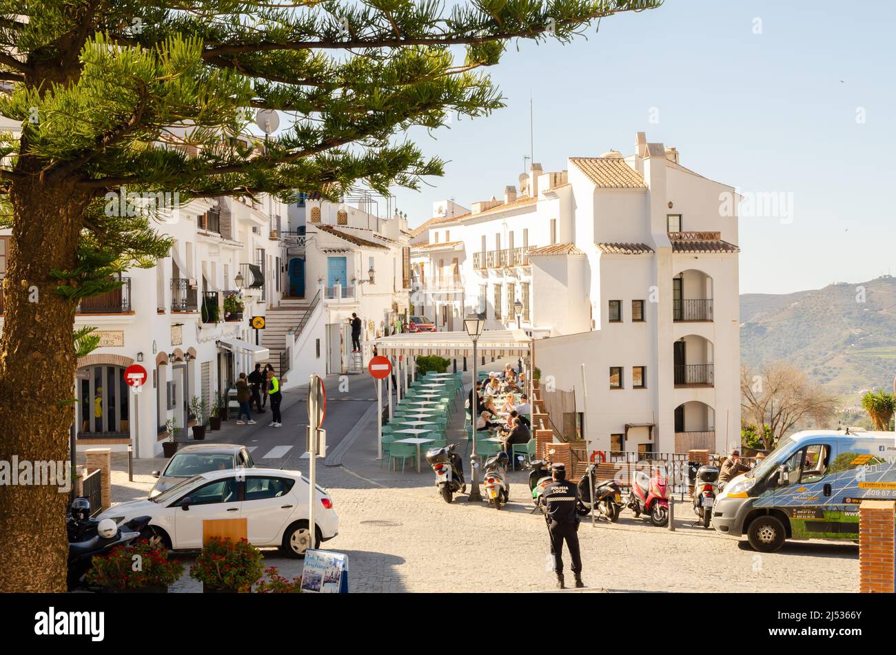 FRIGILIANA, SPAIN - 01 MARCH 2022 A small white village, recognized by ...