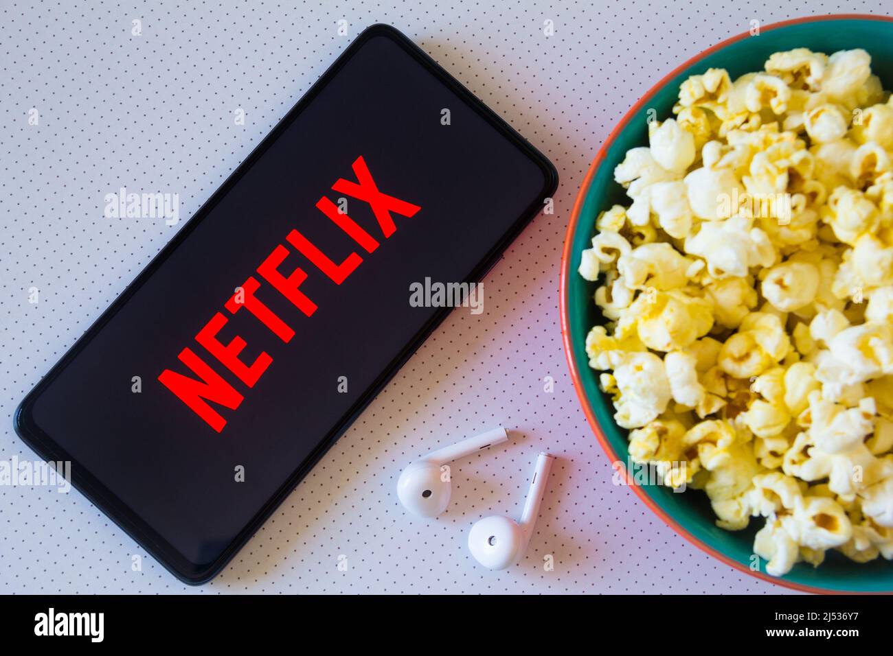 In this photo illustration, the Netflix logo seen displayed on a ...