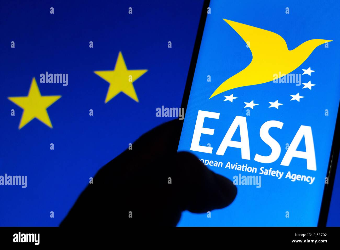 In this photo illustration the European Union Aviation Safety Agency ...
