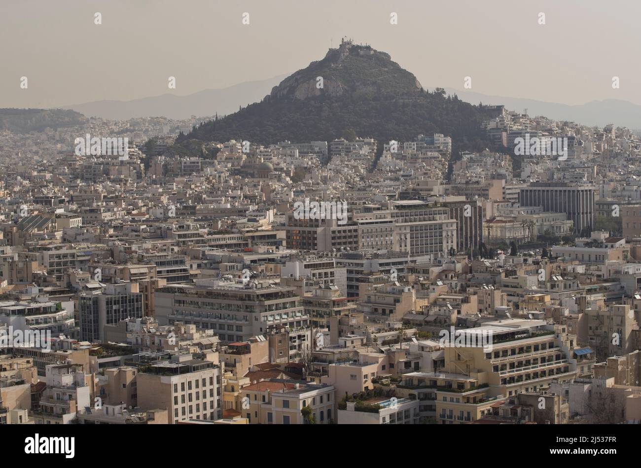 Views of Athens from the ancient Acropolis archaeological site in ...