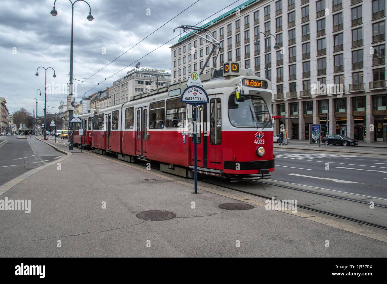 public transportation, tram, trolley, train Vienna , Austria Stock ...