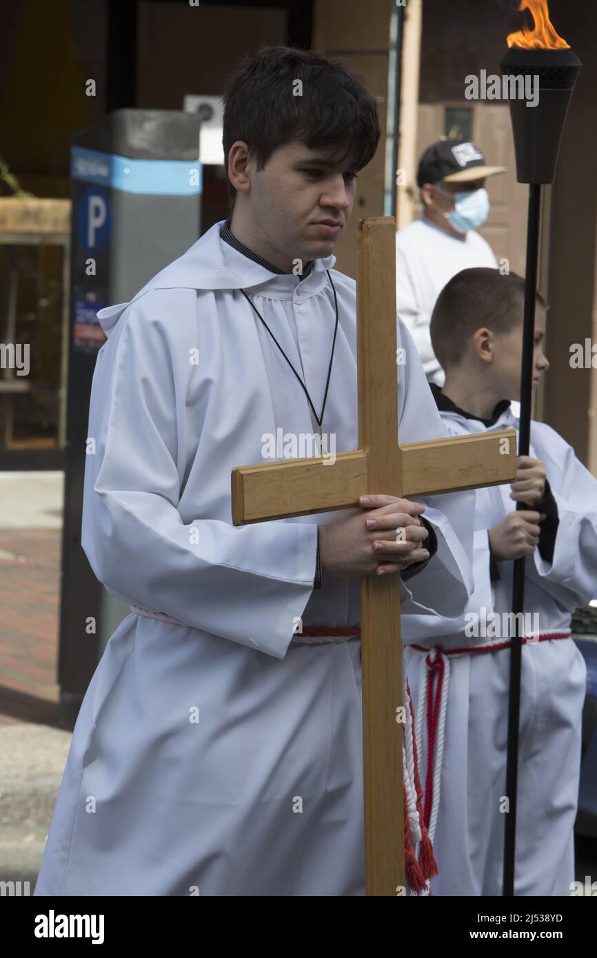 Procession and re-enactment on Good Friday of The Way Of The Cross ...