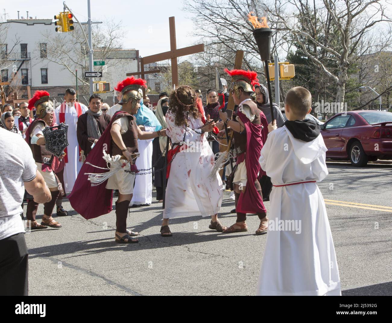 Procession and re-enactment on Good Friday of The Way Of The Cross ...