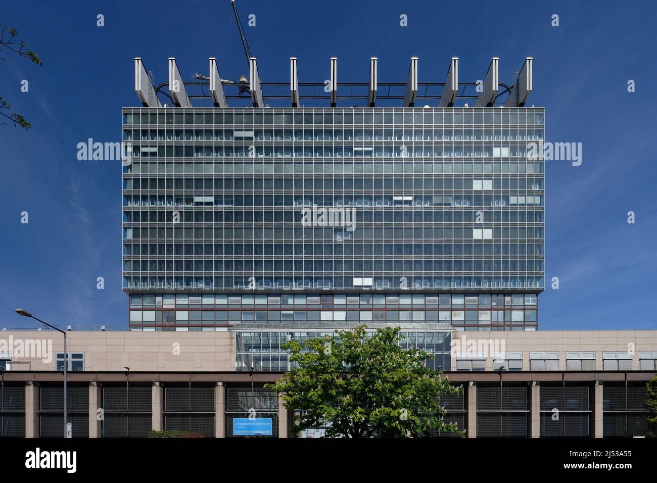 main building of the university hospital cologne against blue sky Stock ...