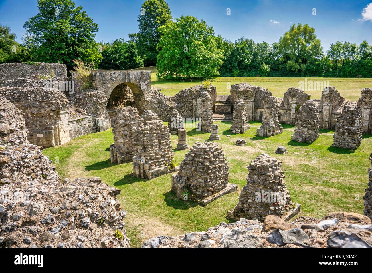 Ruins of the crypt of St. Augustine’s Abbey in Canterbury, England ...