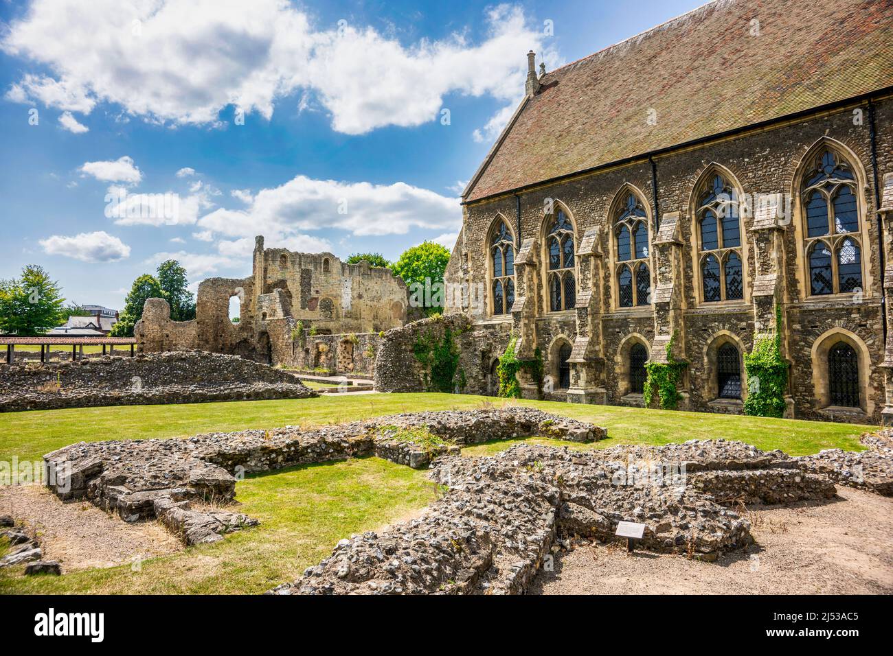 The kitchen ruins by the Victorian King’s School Library at St ...