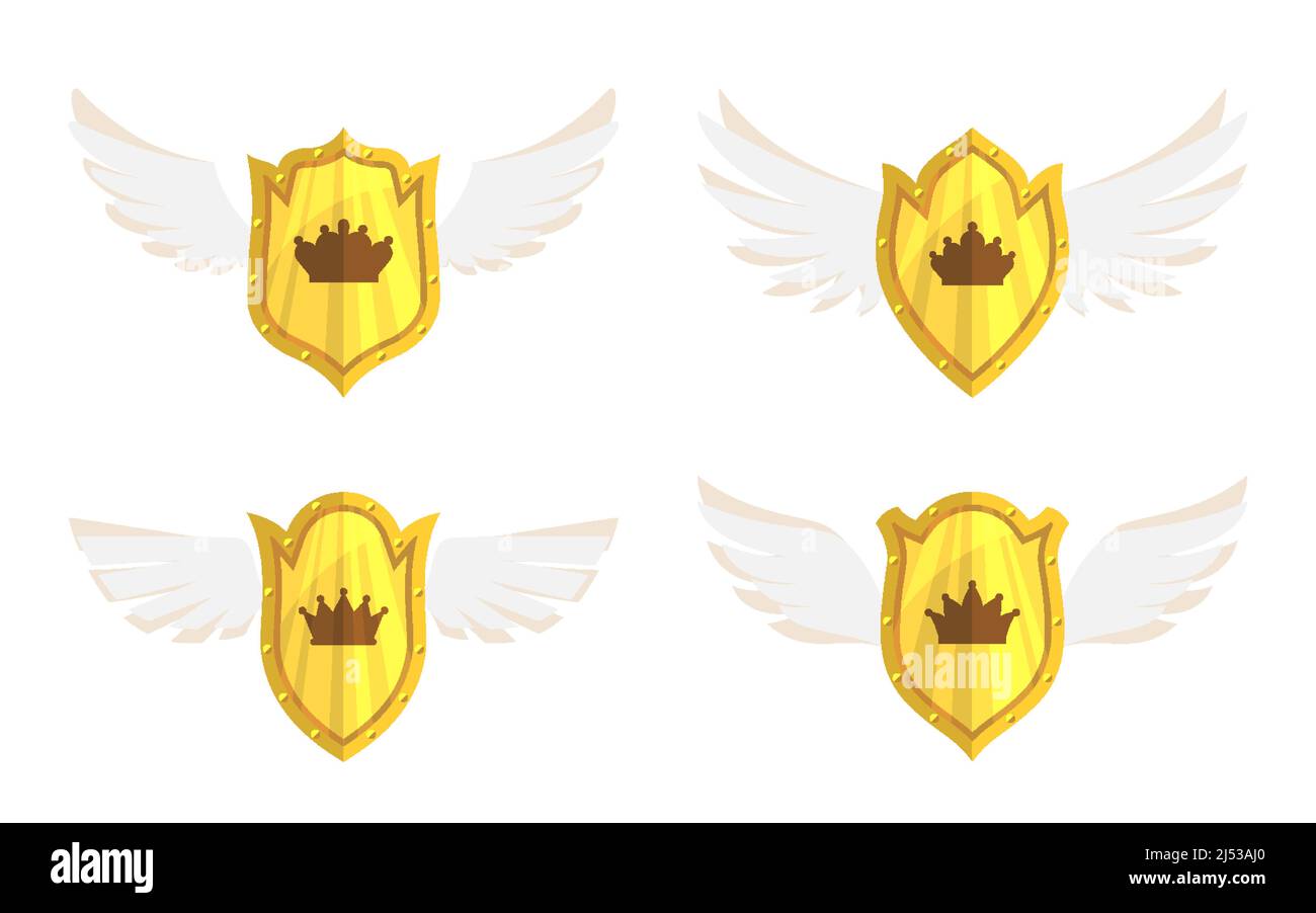 Shield With Wings Template