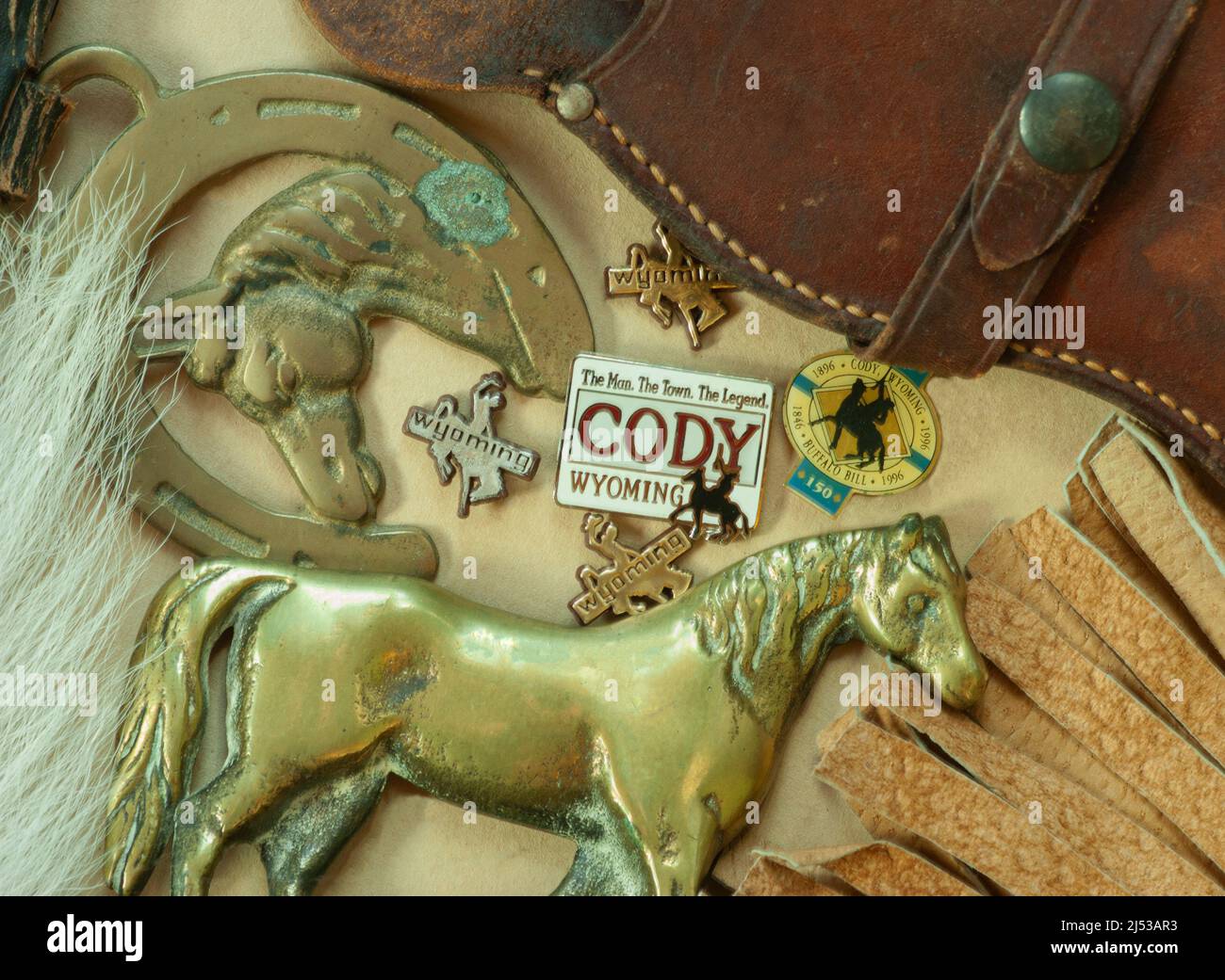 Cody, Wyoming, flat lay, is highlighted for riding and outdoor ...