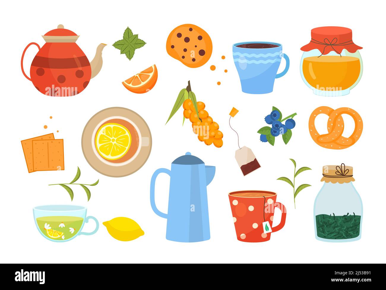 Set of tea accessories Stock Vector Image & Art - Alamy