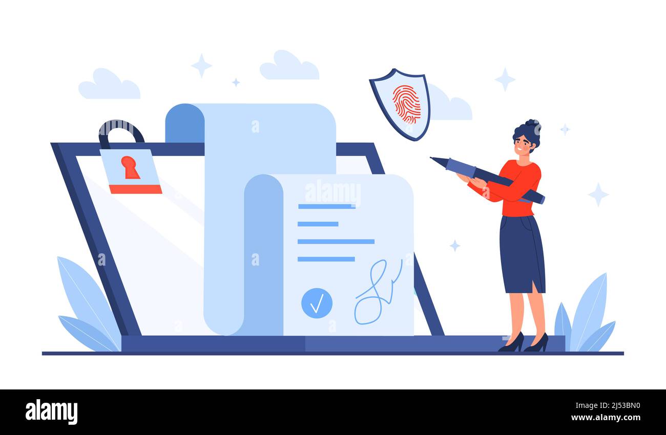 Electronic digital signature concept Stock Vector Image & Art - Alamy