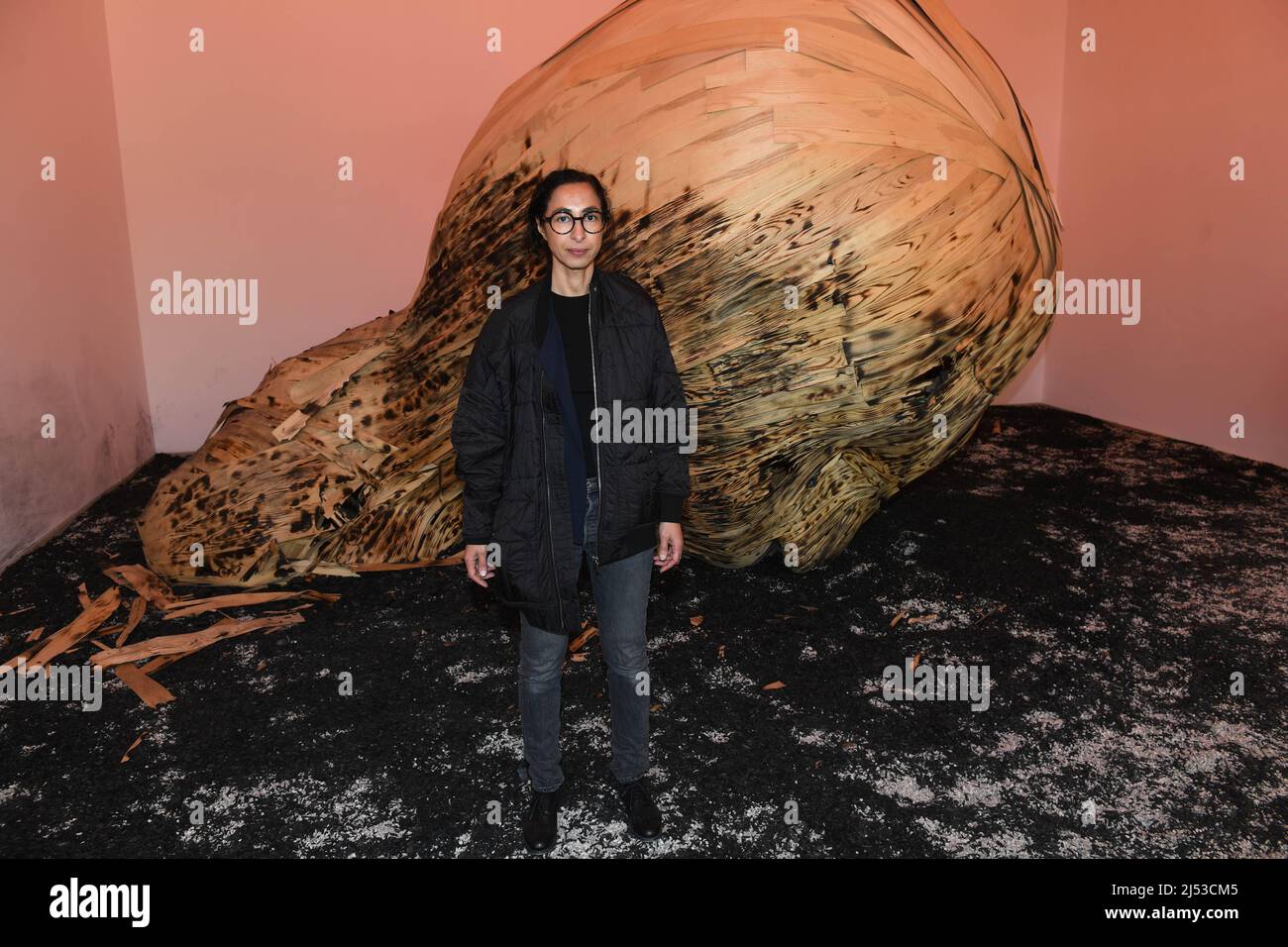 Venedig, Italy. 19th Apr, 2022. The artist Latifa Echakhch shows isch ...