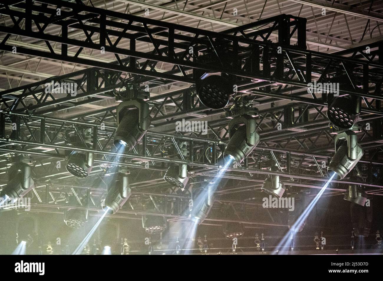Lighting at an events production warehouse Stock Photo - Alamy