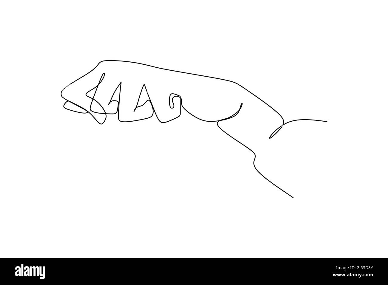 Continuous Line Drawing of Clenched Hand Trendy Minimalist Illustration ...